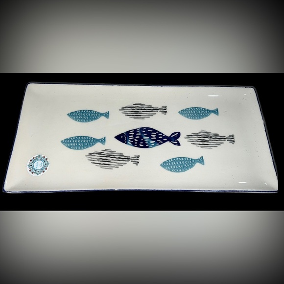 papart | Dining | Papart Ceramic Turkish Coastal Blue Gray Fish Hand ...